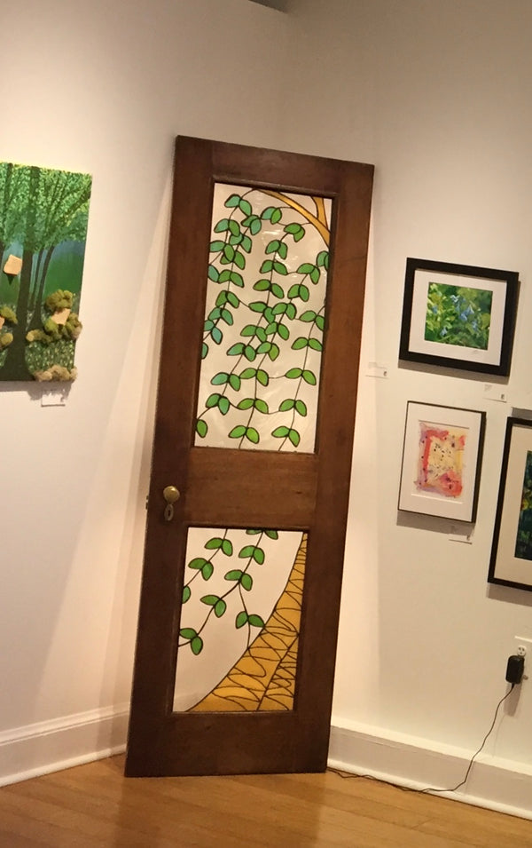 Weeping Cherry Tree Stained Glass Door - Stained Glass by Kib, LLC